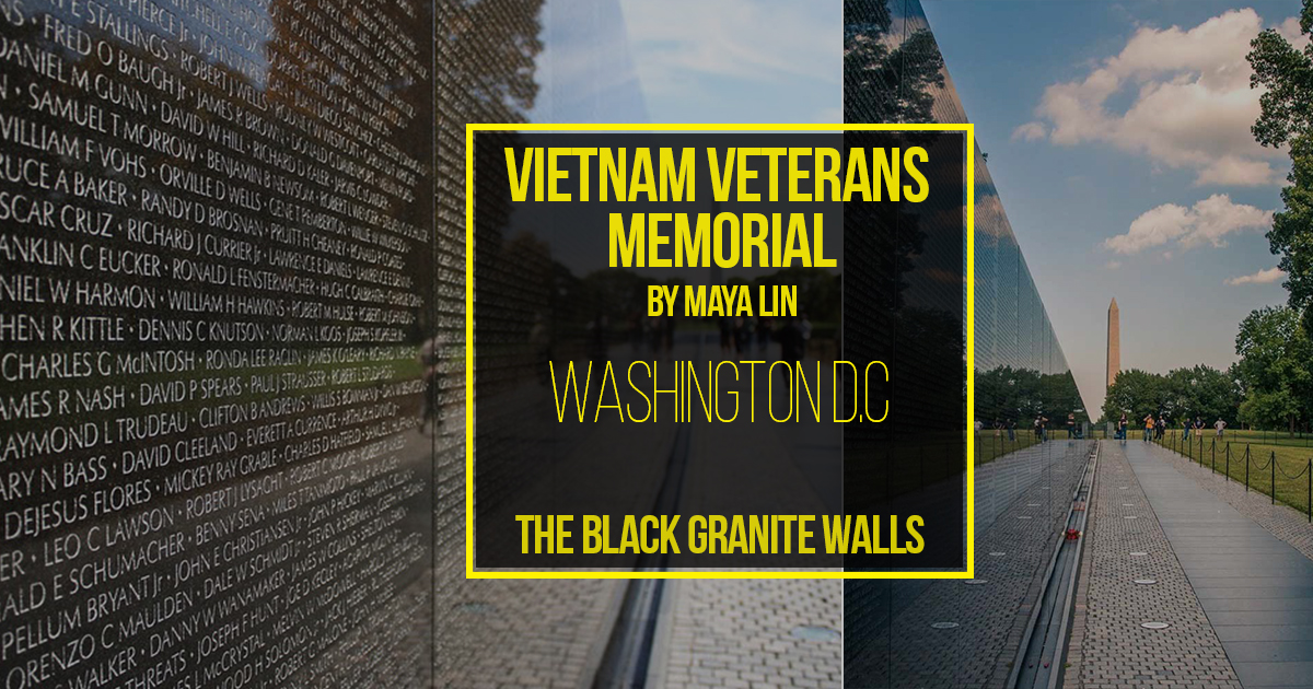 Vietnam Veterans Memorial, Washington D.C, US by Maya Lin- The black ...