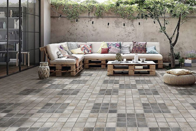 Classic Block Patterned Tiles in Revolutionary Car Parking Designs ...