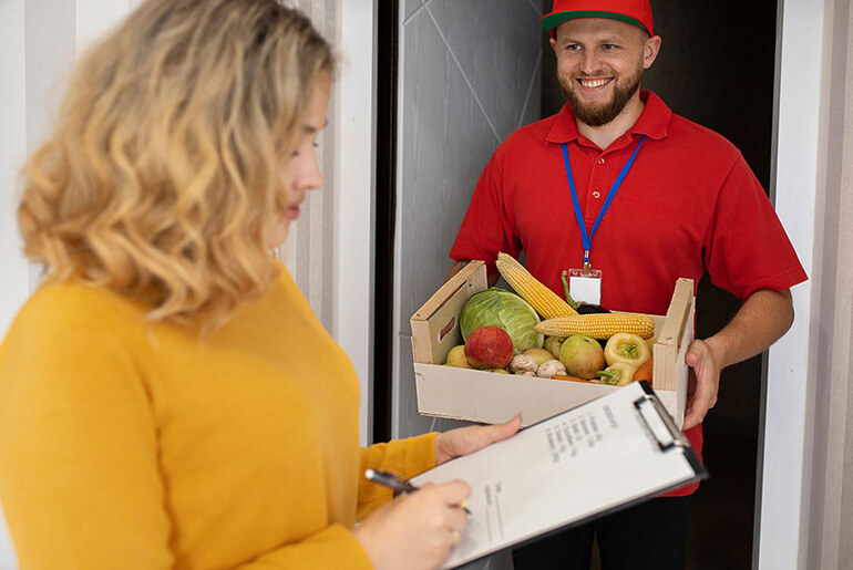 Get food items delivered to your door with on-demand courier services ...