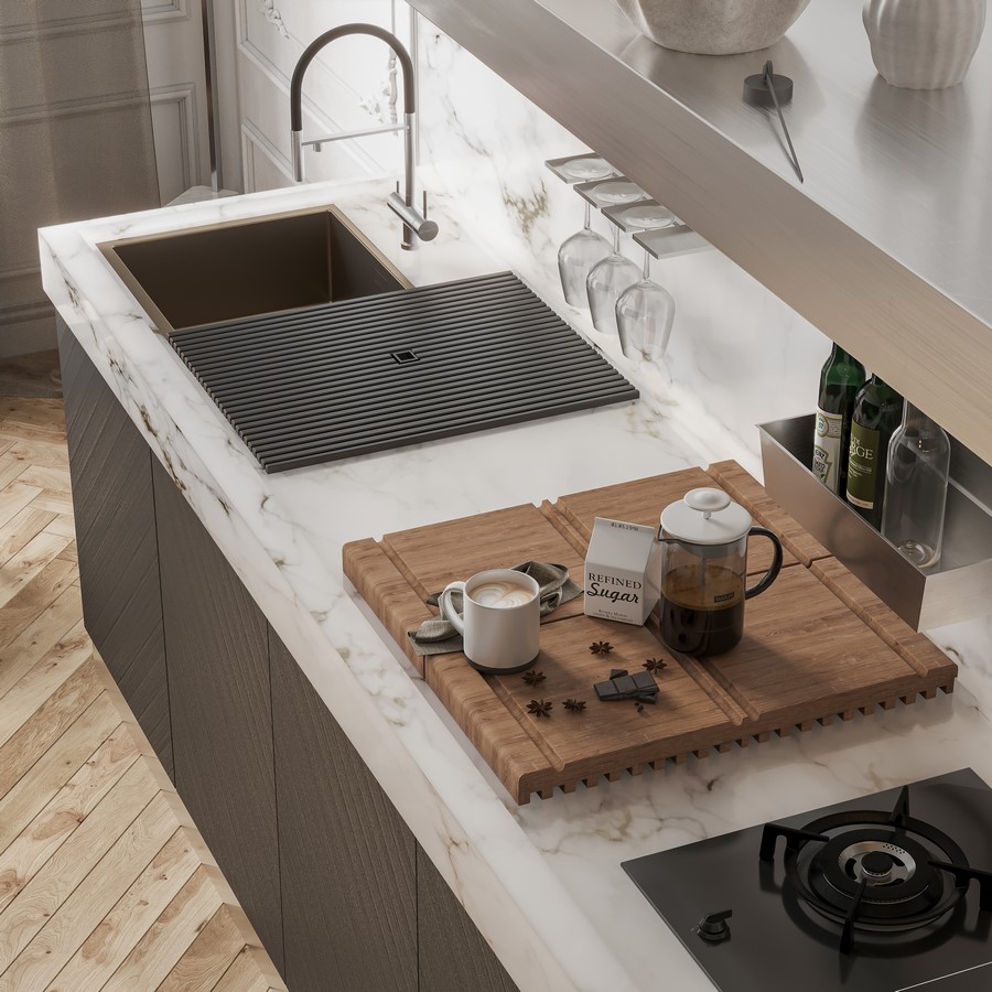 Luxury with the Striking Charcoal Kitchen by Küche7 - RTF | Rethinking ...